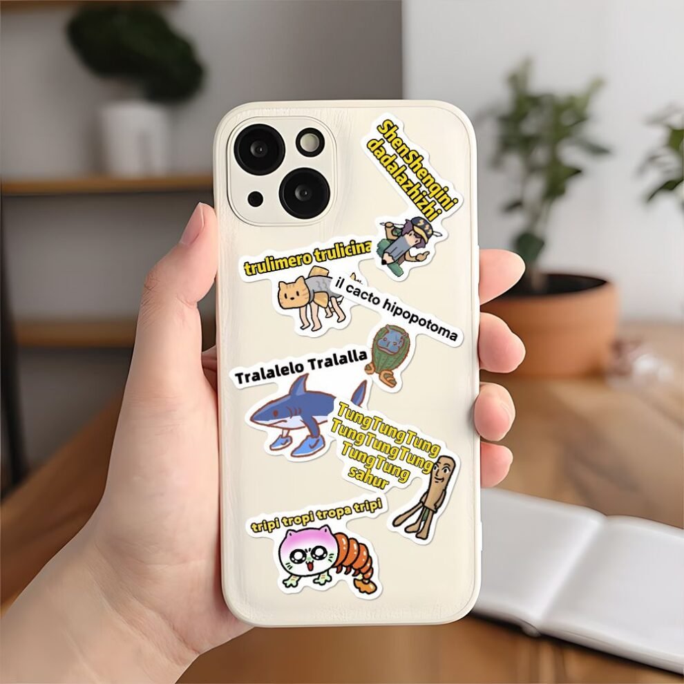 Italian Brainrot Cartoon Stickers 49pcs - Italian Brainrot Merch Shop